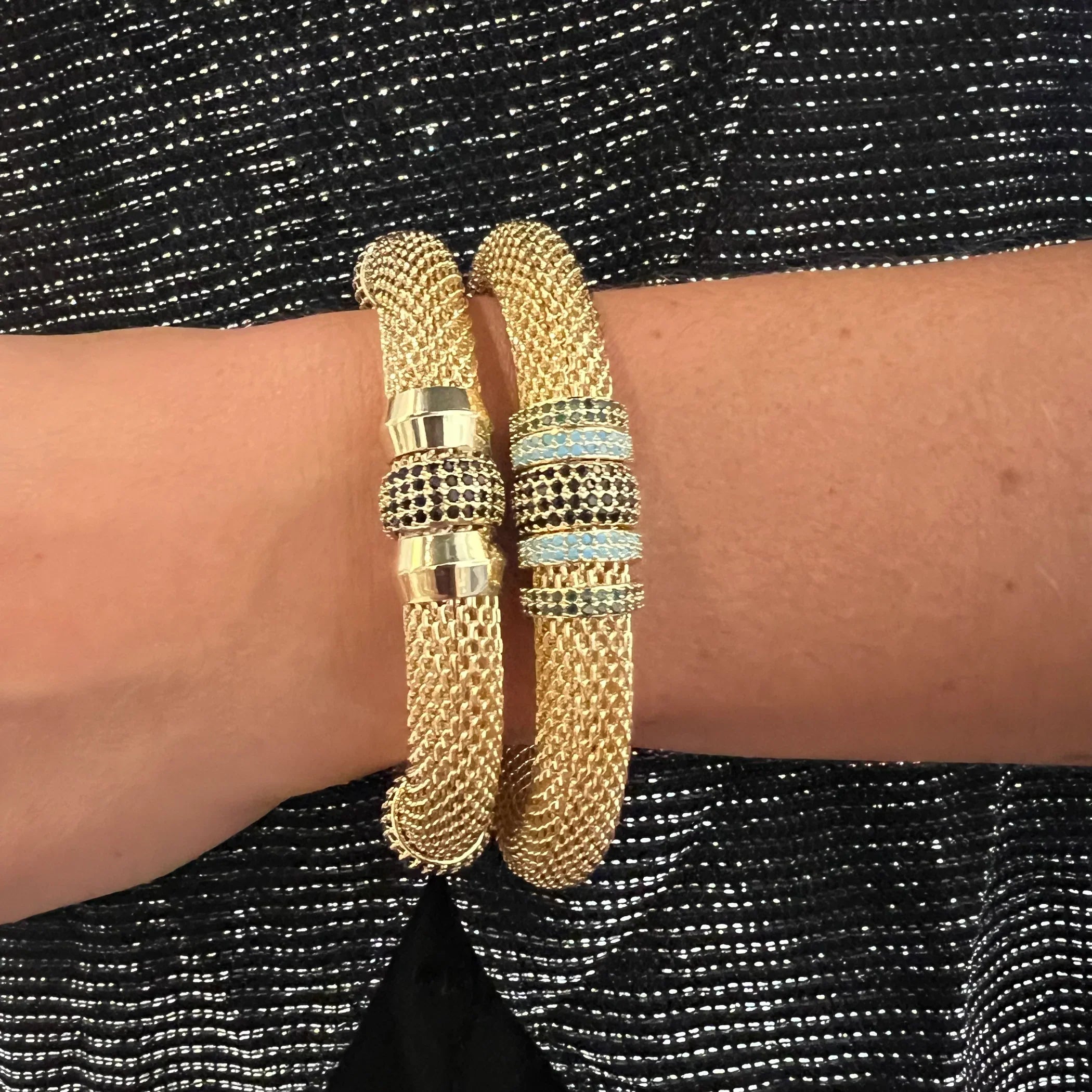 Luxe Classic Mesh Bracelet in Multi Stone – Threads